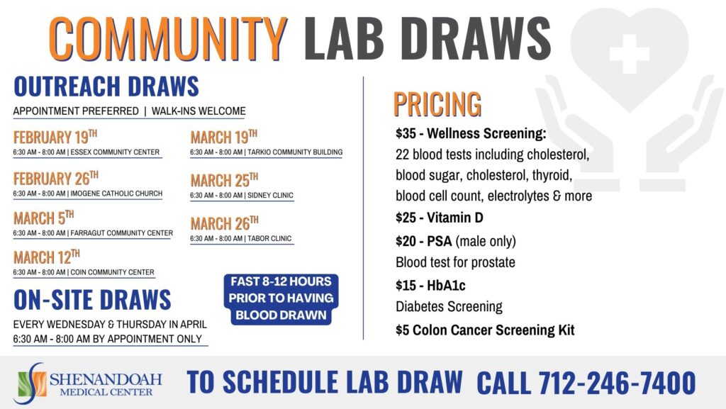Community Health Fair Labs Return - Shenandoah Medical Center